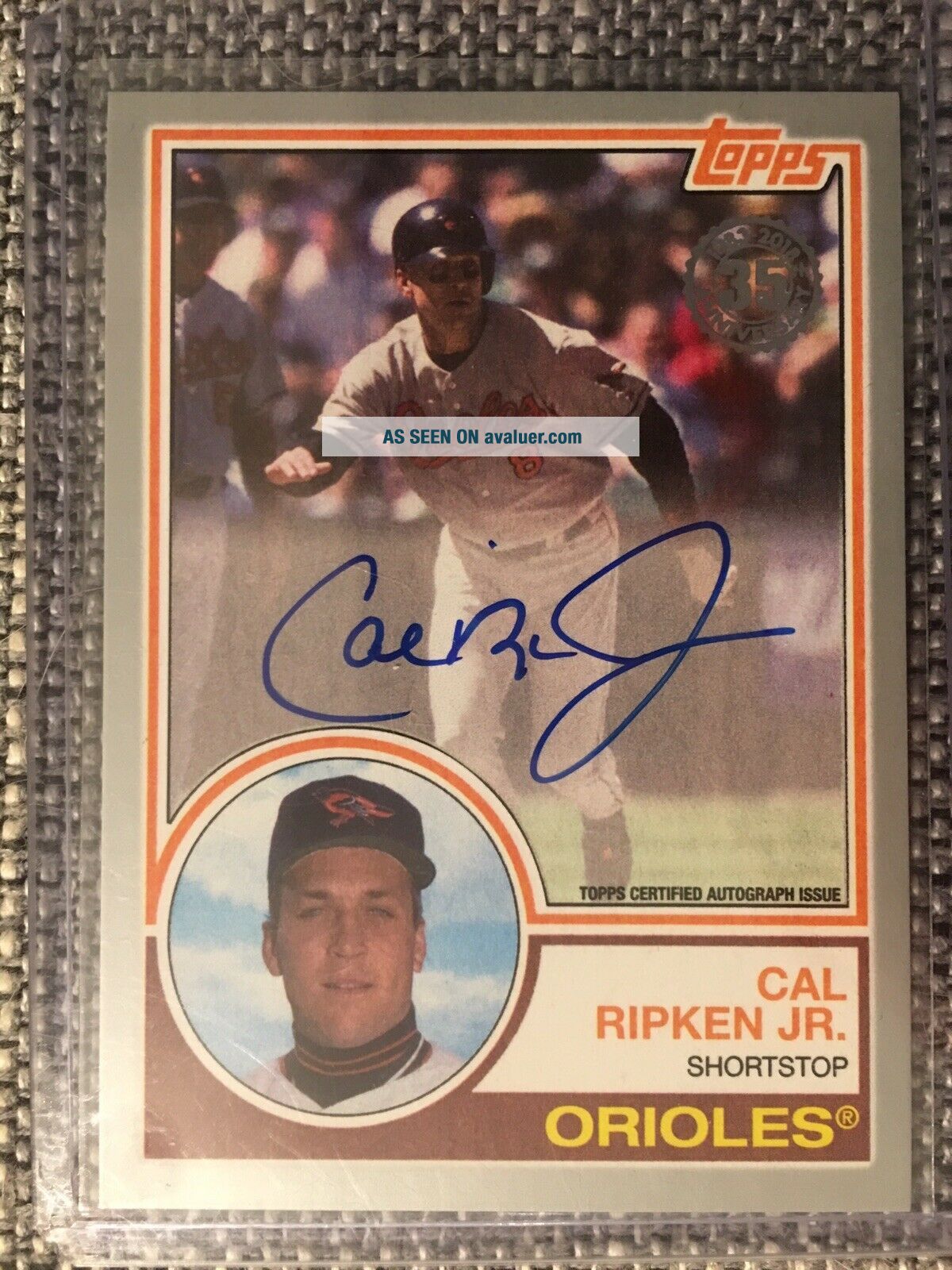 Cal Ripken Jr. 2018 Topps 35th Anniversary On Card Auto 1983 Orioles ...