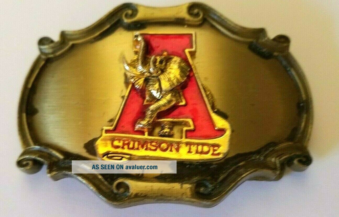 Vintage (1978) University Of Alabama Crimson Tide Belt Buckle (Old Logo ...