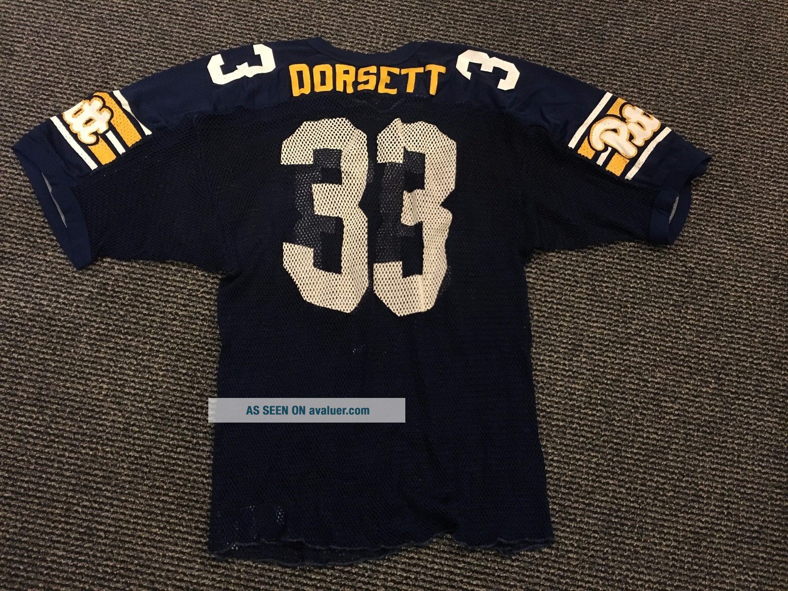 1985 TONY DORSETT UNIVERSITY OF PITTSBURGH PITT MESH JERSEY ...
