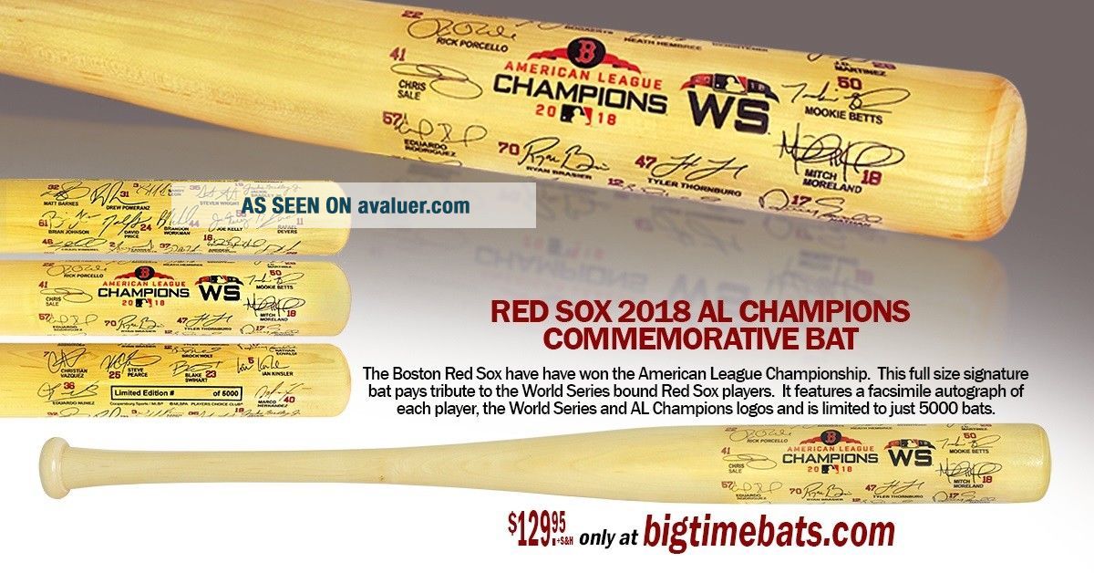BOSTON RED SOX 2018 TEAM SIGNATURE WORLD SERIES BAT | #5389390