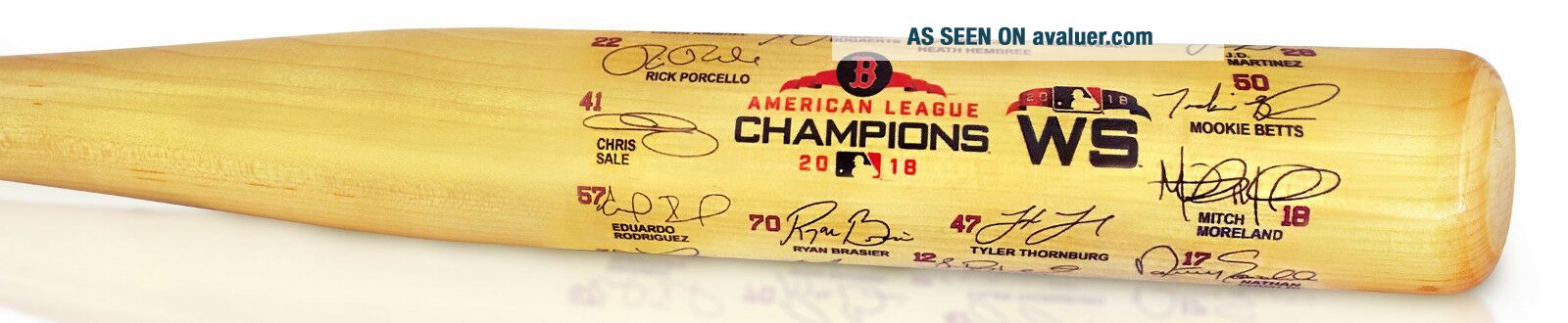 BOSTON RED SOX 2018 TEAM SIGNATURE WORLD SERIES BAT | #5389390