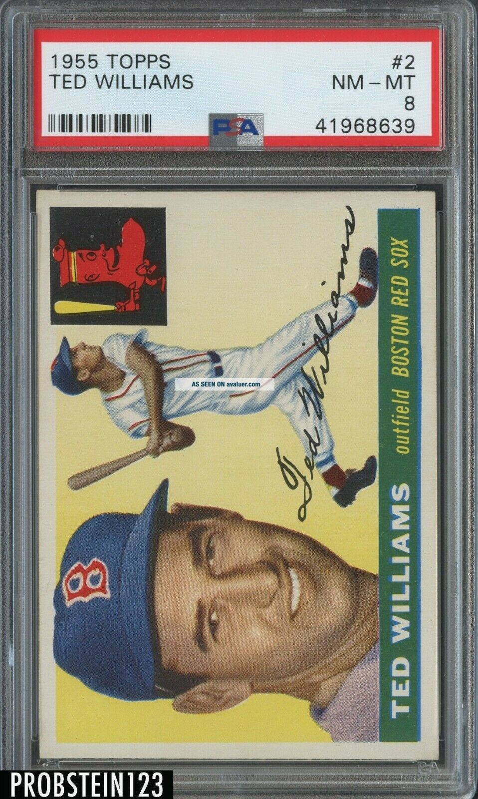 1955 Topps 2 Ted Williams Boston Red Sox HOF PSA 8 " CENTERED " | #5408145