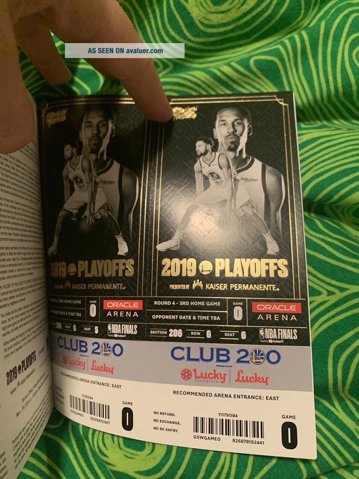 1 2019 NBA Finals Game 6 Ticket Stub Last Oracle Warriors Raptors ...