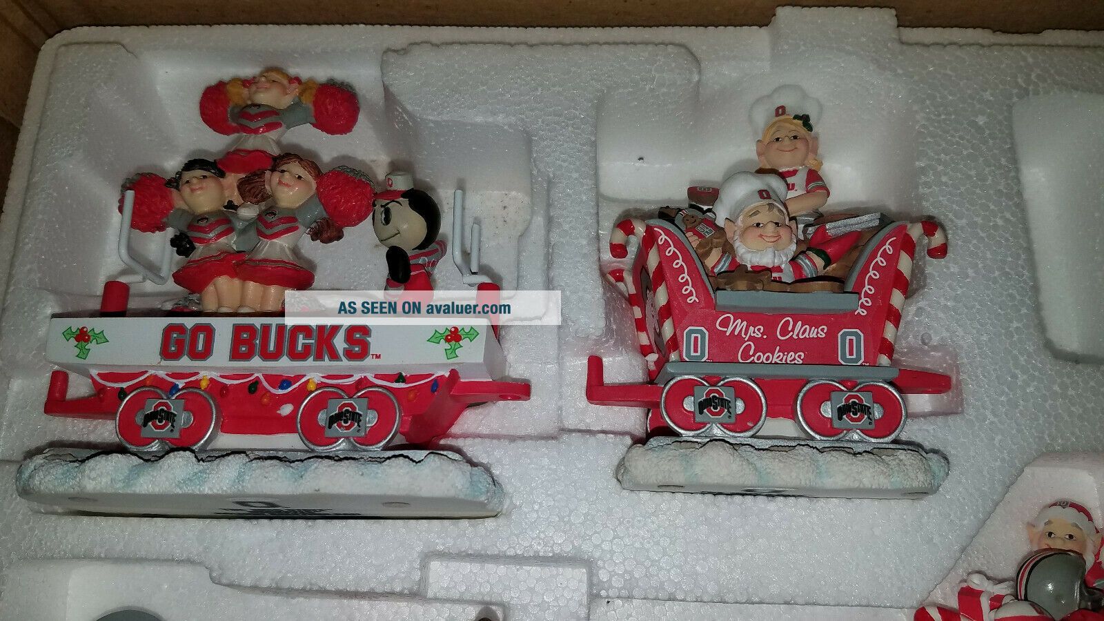 Ohio State Buckeyes Christmas Ornament Set Danbury Train Engine Caboose ...