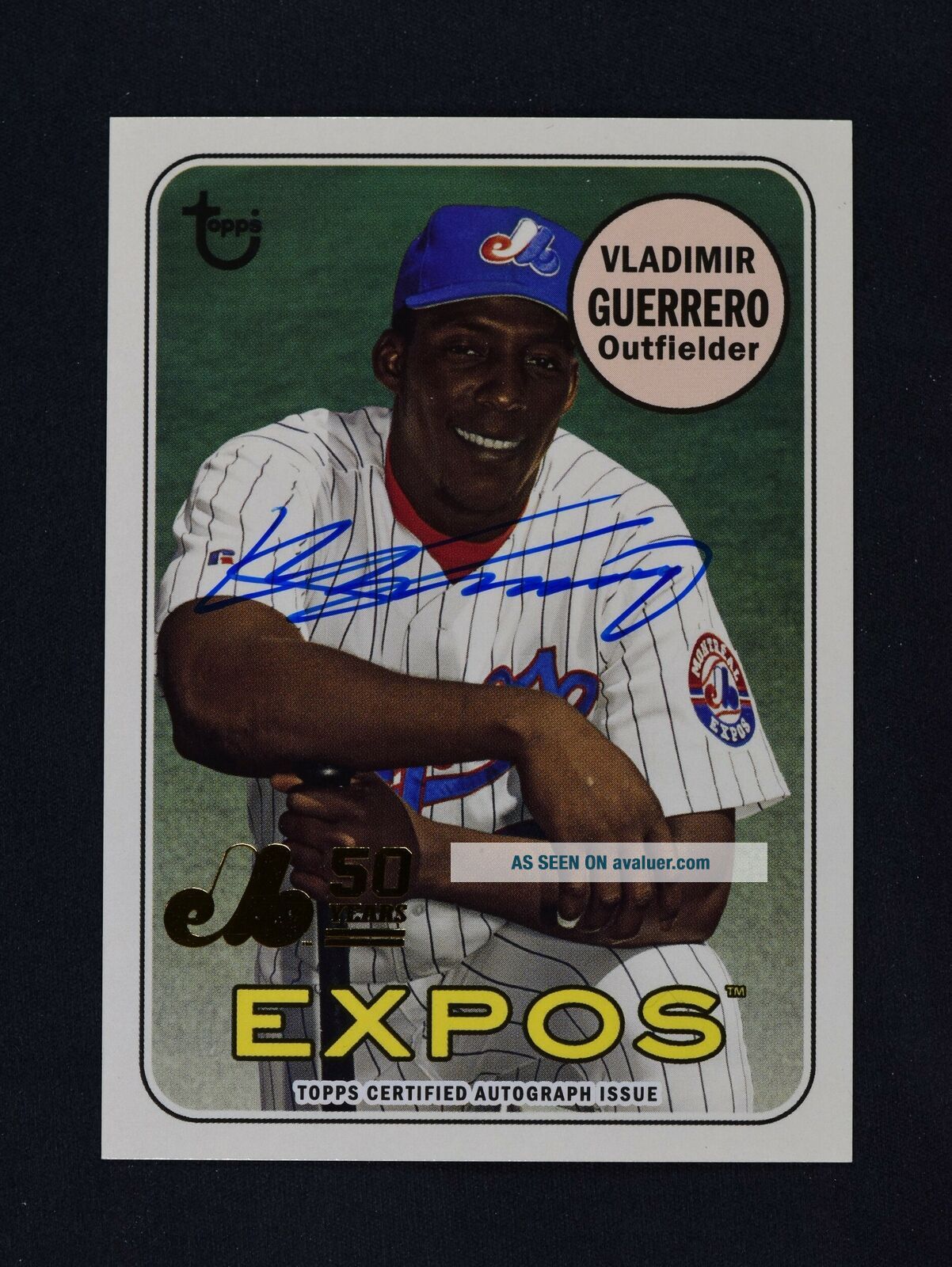 2019 Topps Archives 50th Ann Of The Expos Gold Auto Vladimir Guerrero ...