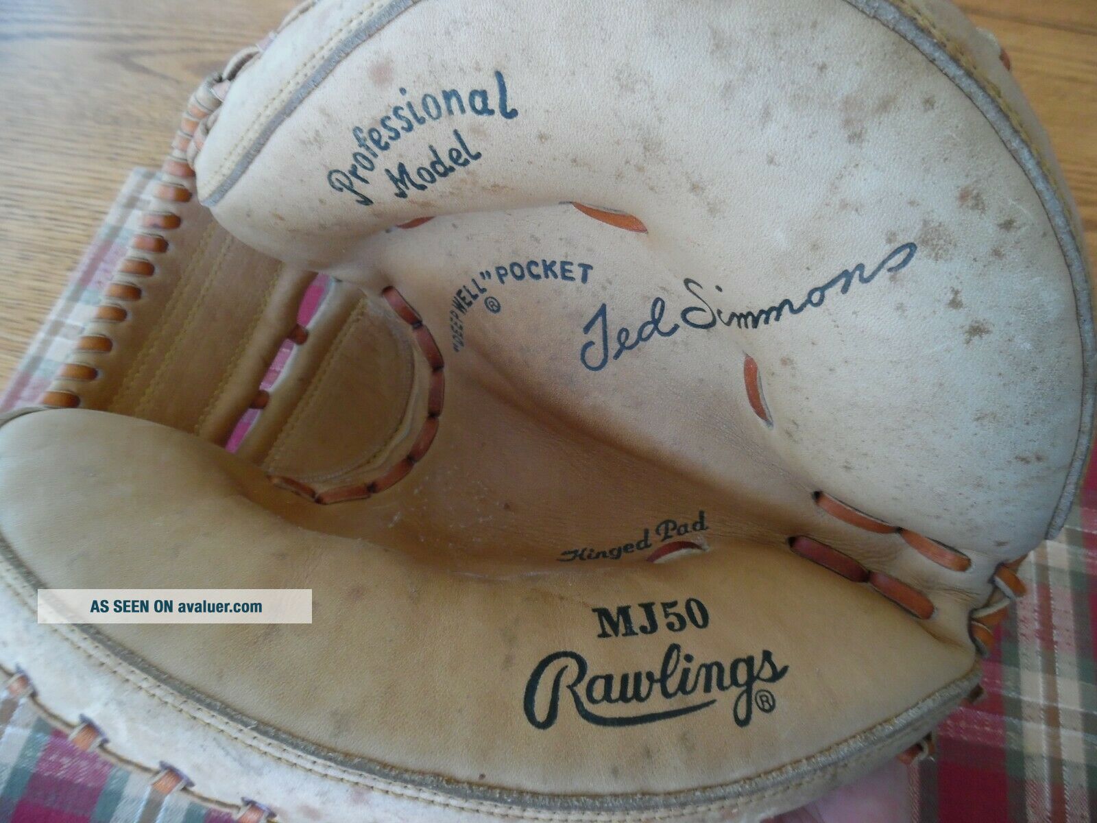 VTG Rawlings Catchers Mitt MJ50 Ted Simmons Pro Model Baseball Glove ...