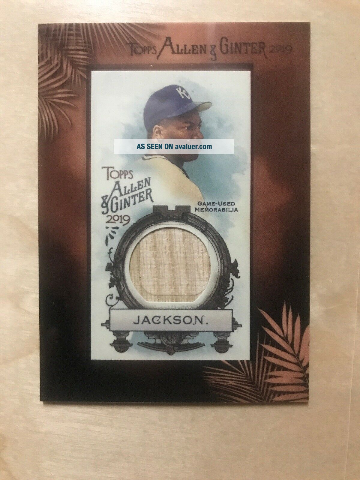 2019 Topps Allen & Ginter BO JACKSON Framed Mini Relic Bat Card KC ...