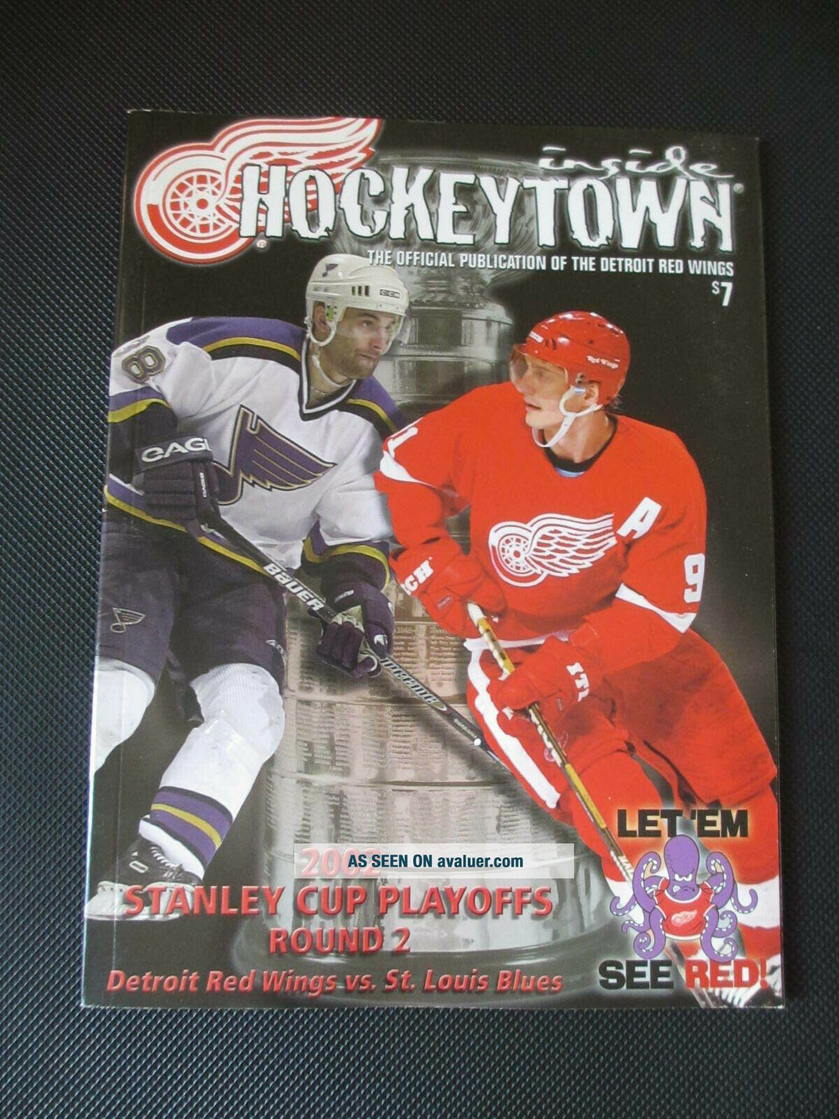 2002 DETROIT RED WINGS Vs ST. LOUIS BLUES STANLEY CUP PLAYOFFS PROGRAM ...
