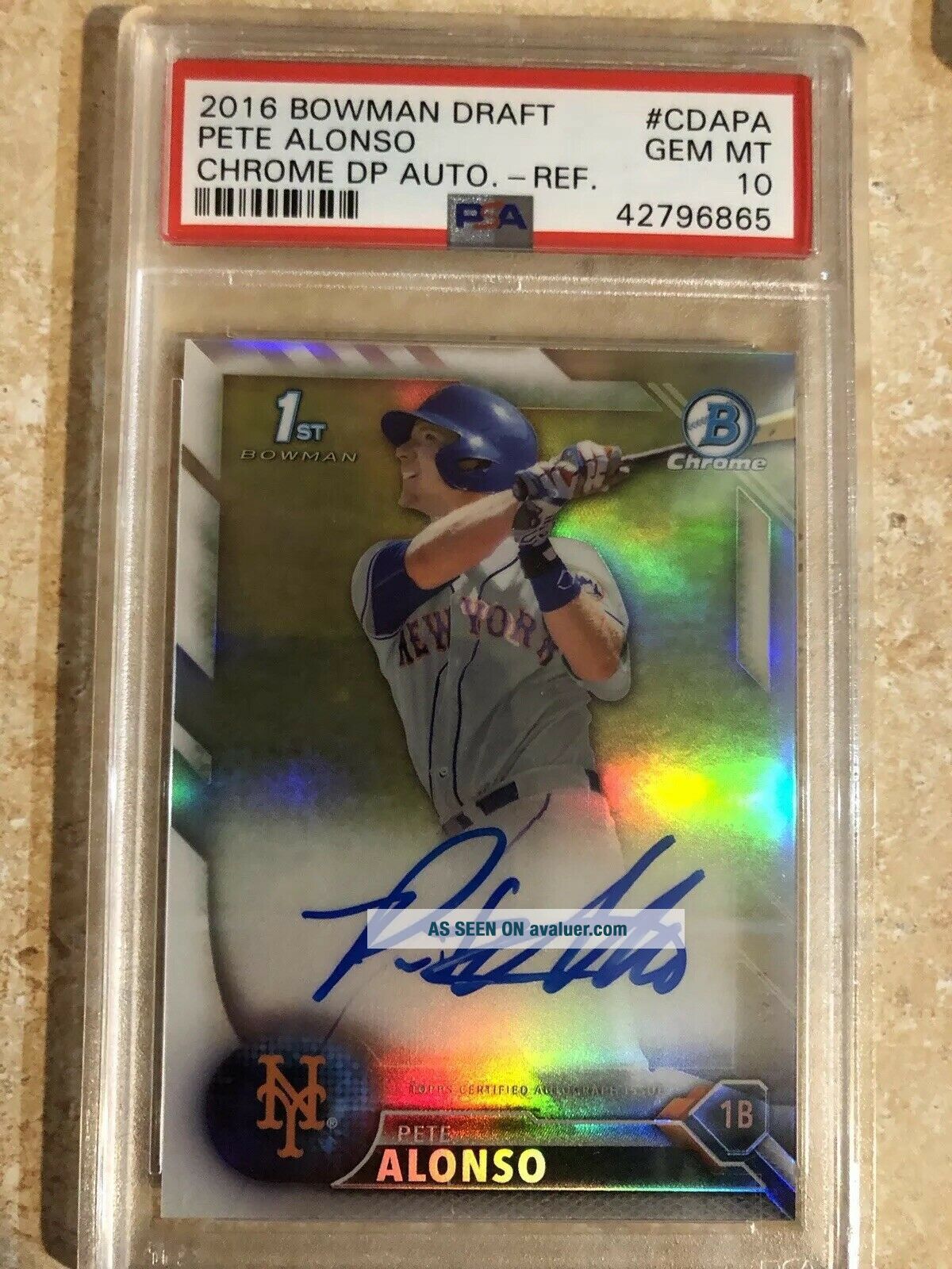 2016 Bowman Chrome Draft Pete Alonso Refractor Auto Psa 10 /499 Ny Mets ...