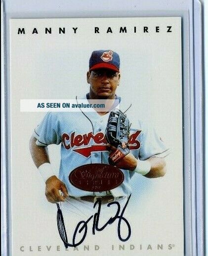 Manny Ramirez 1996 Donruss Leaf Signature Series Bronze On Card ...