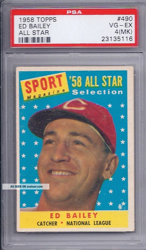 1958 Topps 490 Ed Bailey All Star PSA 4 MK | #5561199