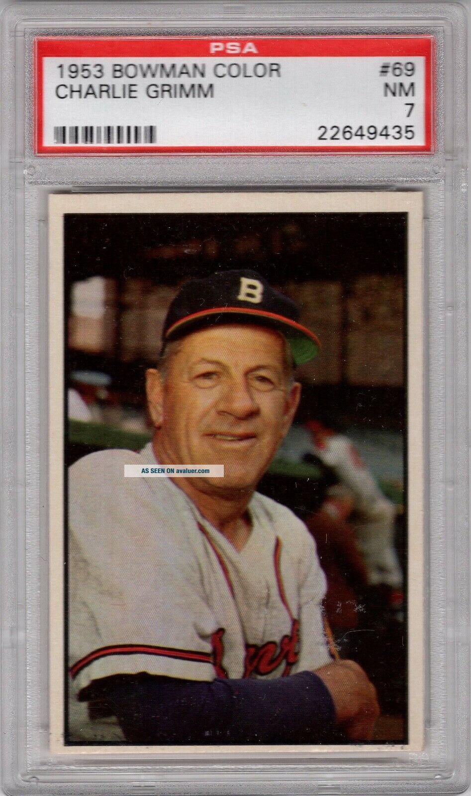 1953 Bowman Color 69 Charlie Grimm Of The Milwaukee Braves PSA 7 | #5587332