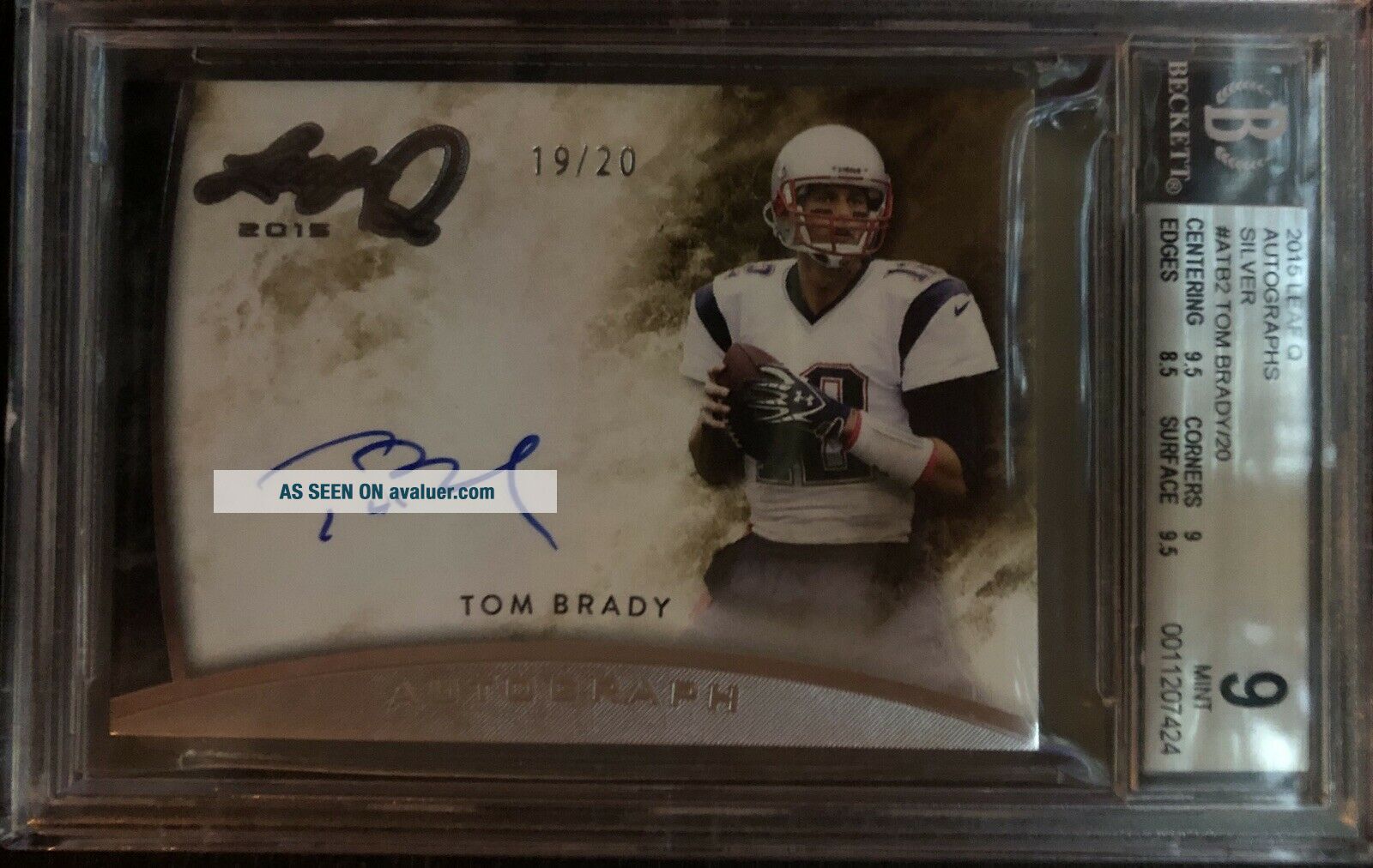 2015 Leaf Q 19/20 Tom Brady Autograph Graded 9 | #5605806