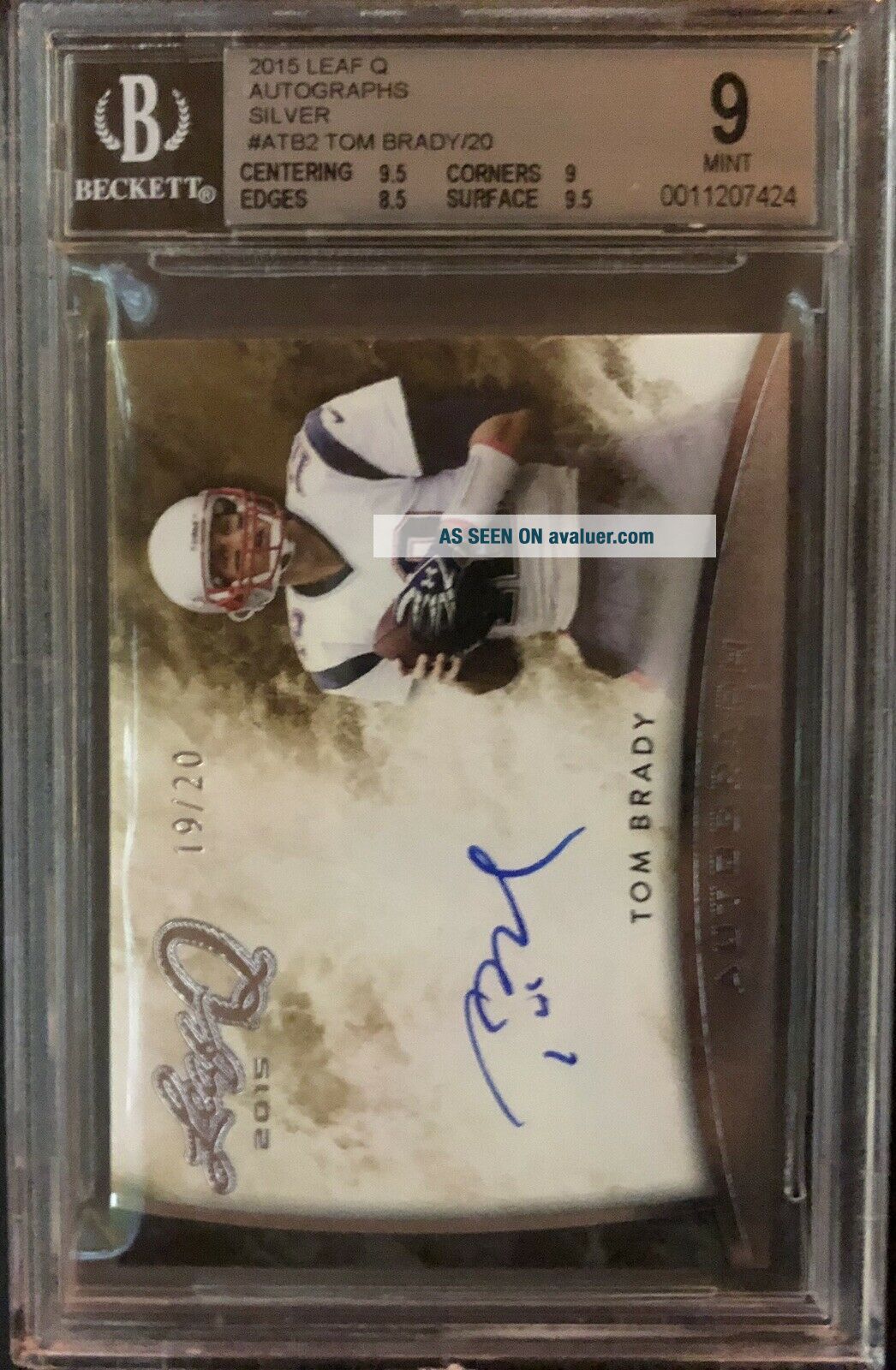 2015 Leaf Q 19/20 Tom Brady Autograph Graded 9 | #5605806