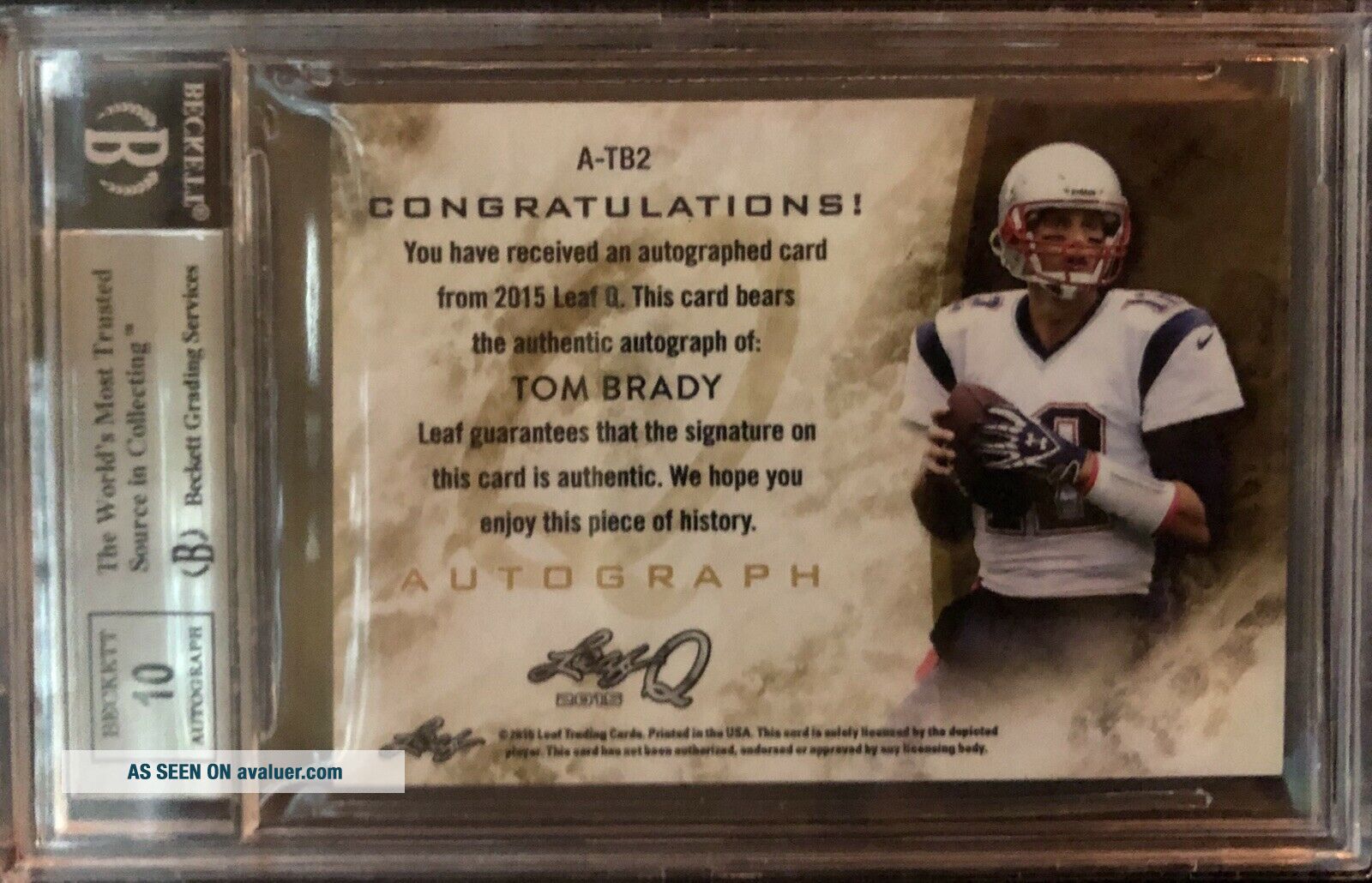 2015 Leaf Q 19/20 Tom Brady Autograph Graded 9 | #5605806