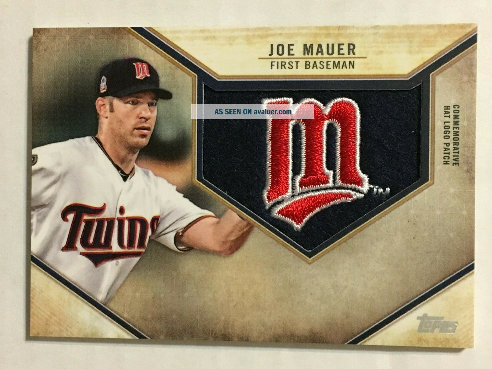 Joe Mauer 2019 Topps Series 1 Retro Hat Logo Patch | #5613765