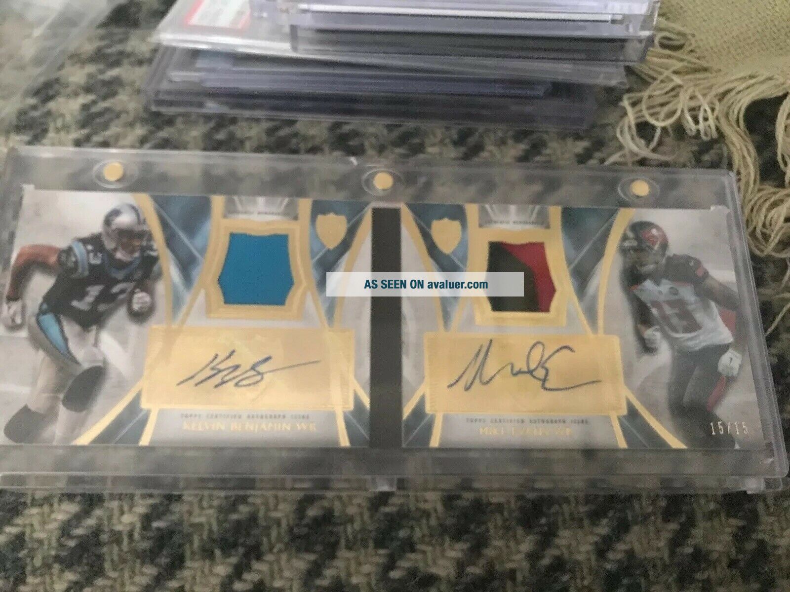 2014 Topps Supreme Dual Auto/Patch Booklet K. Benjamin/Mike Evans ...