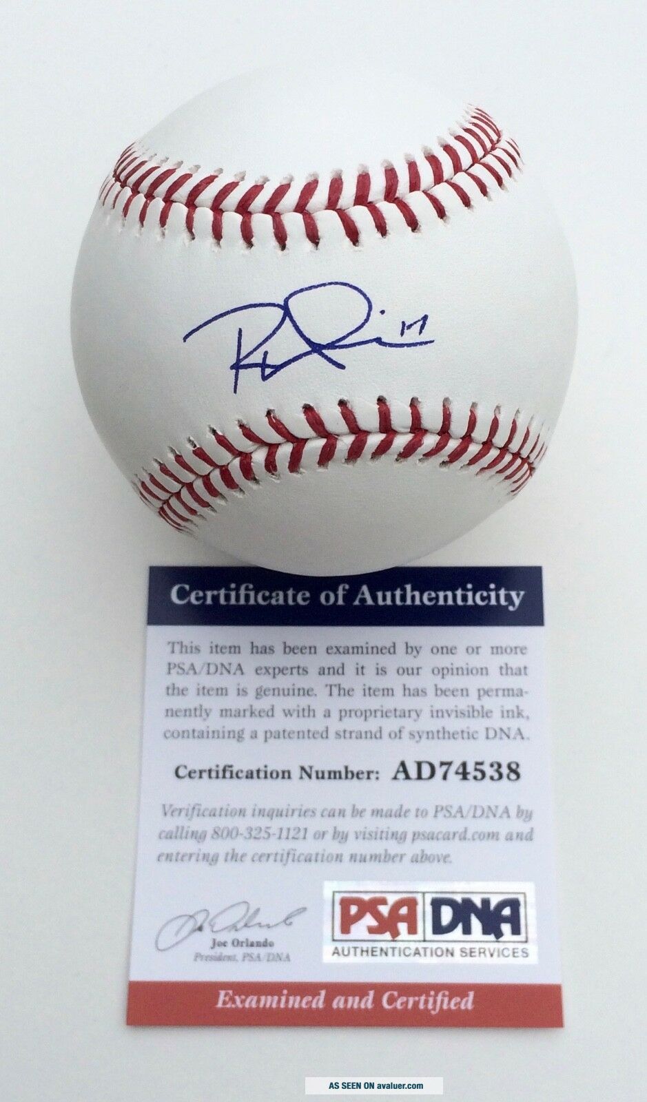 RHYS HOSKINS PHILADELPHIA PHILLIES SIGNED MAJOR LEAGUE BASEBALL PSA ...