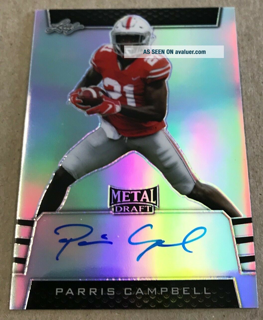 PARRIS CAMPBELL 2019 Leaf Metal Draft AUTOGRAPH On Card AUTO Ohio State ...