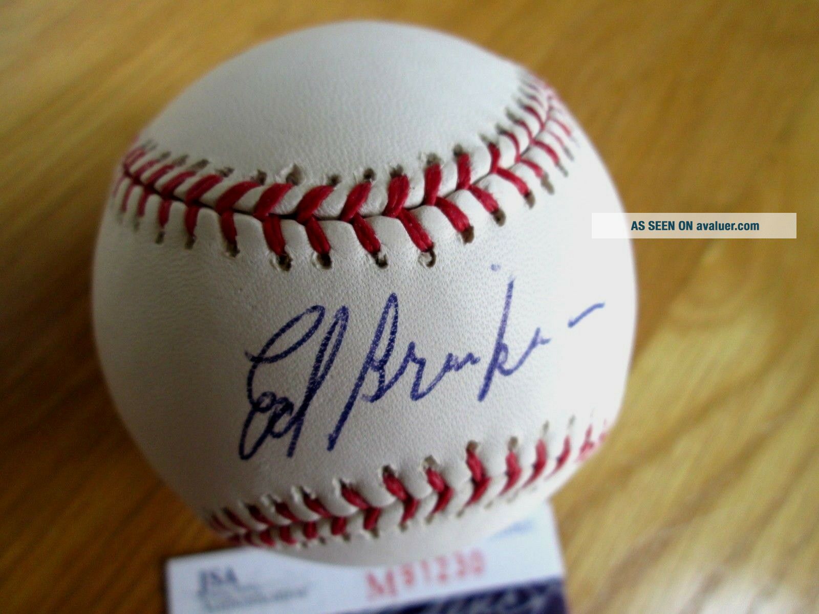 ED Or EDDIE BRINKMAN Signed Major Or American League Baseball - JSA ...