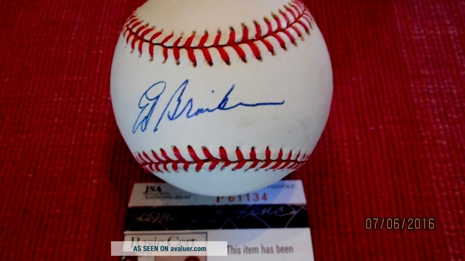 ED Or EDDIE BRINKMAN Signed Major Or American League Baseball - JSA ...