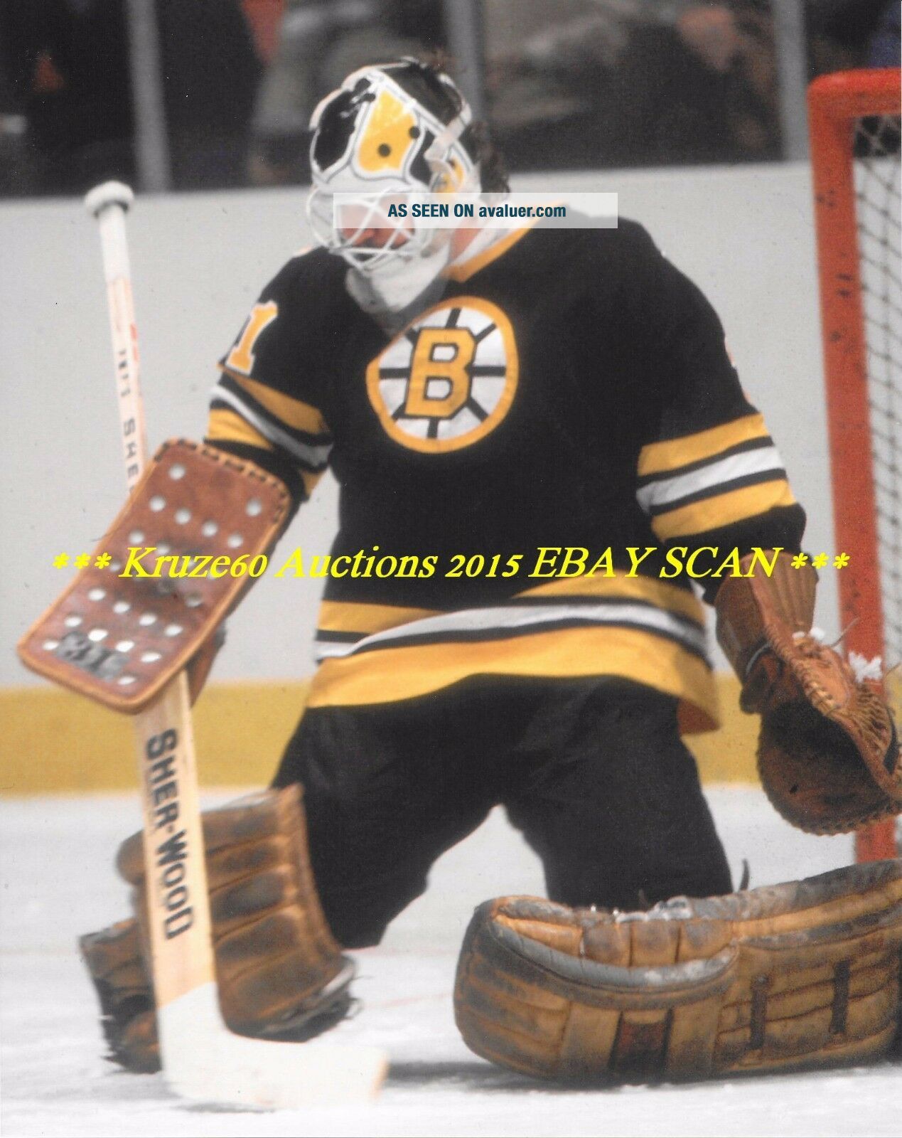 MARCO BARON Makes BIG SAVE In NET 8x10 Photo BOSTON BRUINS Star GOALIE ...
