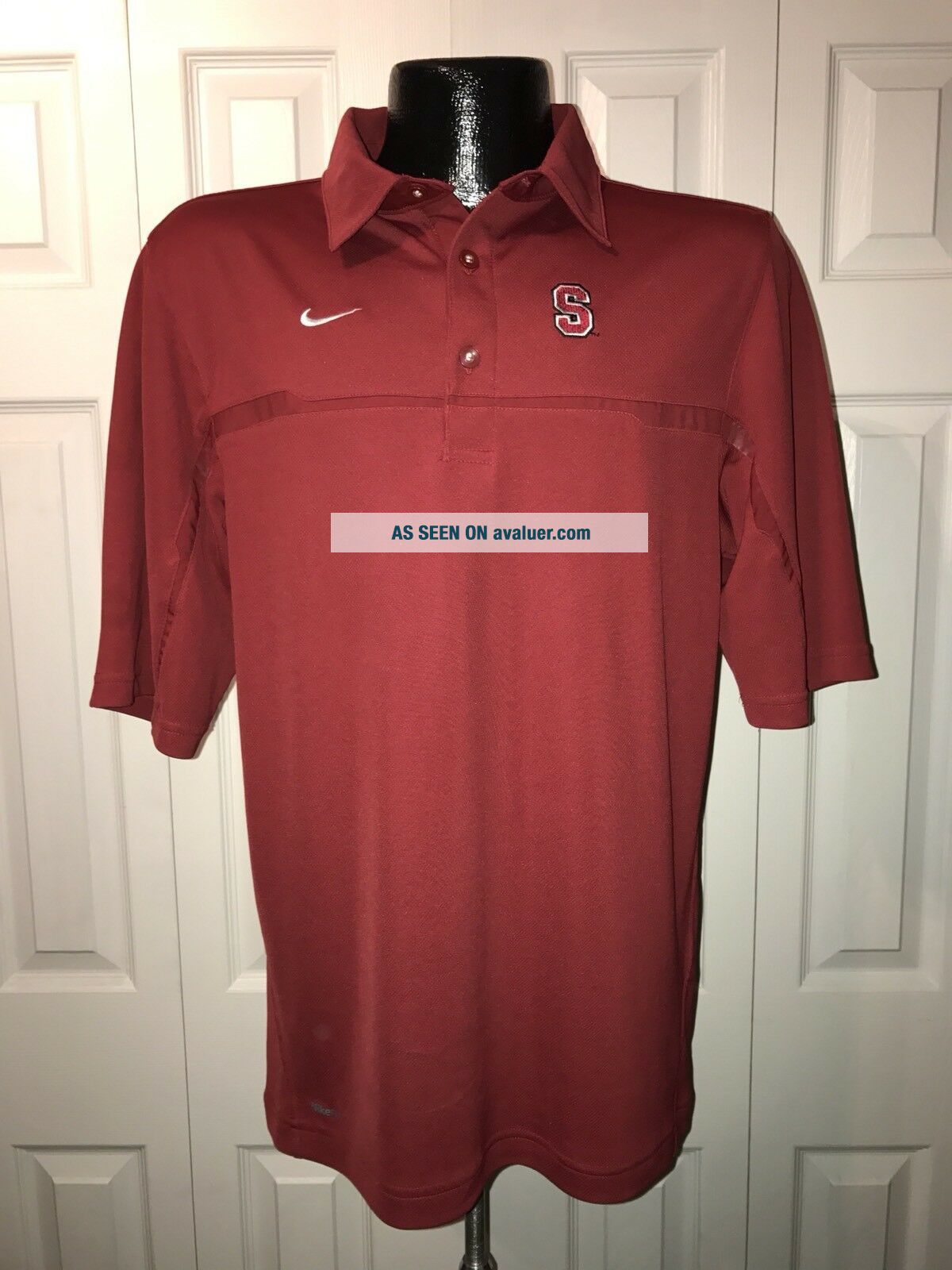 Men ' S Nike Fit Dry Stanford Cardinal SS Red Authentic Sideline Polo S ...