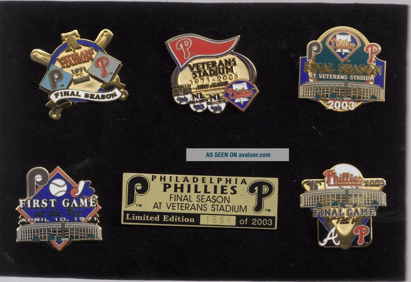 2003 Philadelphia Phillies Final Season At Veterans Stadium Pin Set LE ...