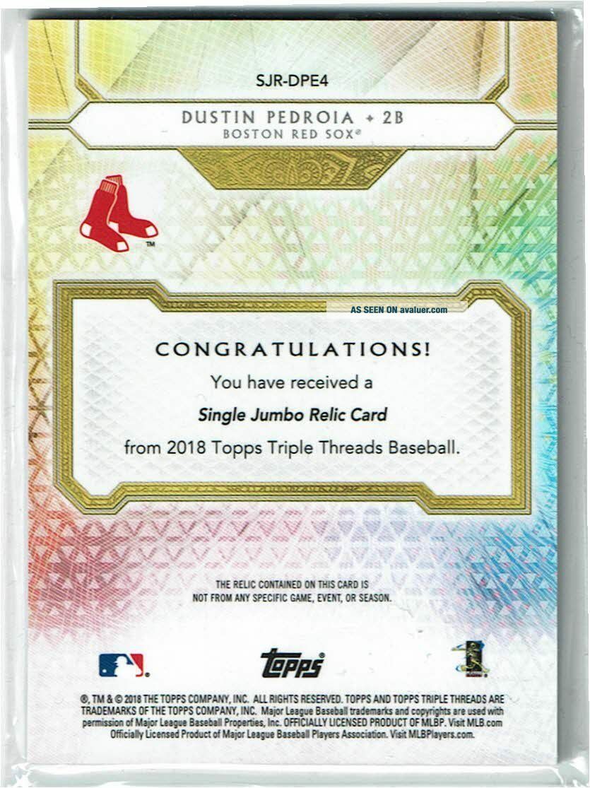 2018 Topps Triple Threads Dustin Pedroia /9 PATCH Jersey Relic Boston ...