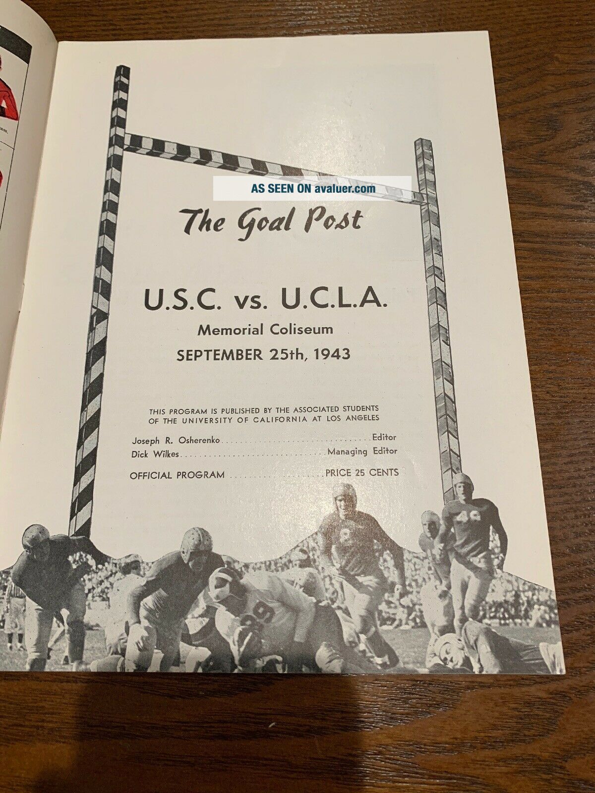 1943 Ucla Vs Usc Football Program “the Goal Post” | #5826300