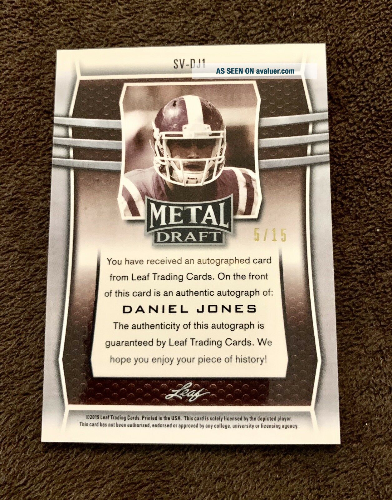 2019 Leaf Metal Draft Daniel Jones Black Rookie Auto /15 Duke | #5759311