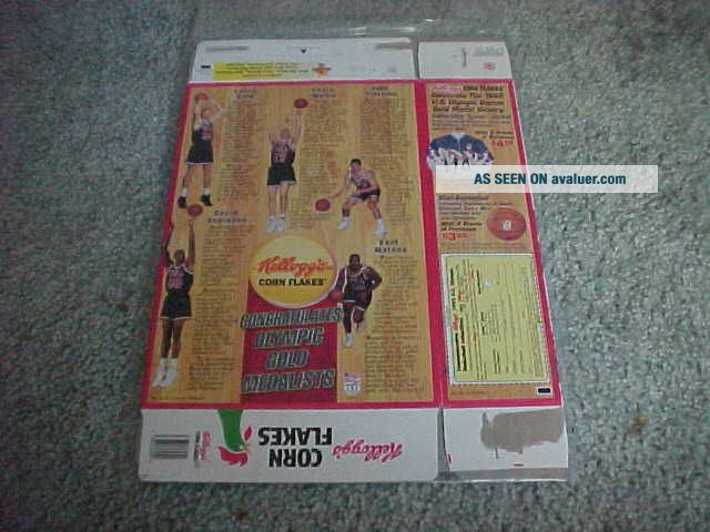 1992 USA Basketball Medalist Corn Flakes Cereal Box Larry Bird John ...