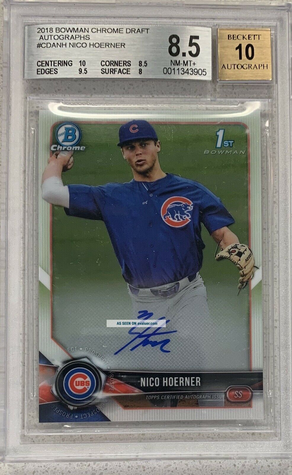 2018 Bowman Chrome Draft Nico Hoerner Auto BGS Chicago Cubs | #5767089