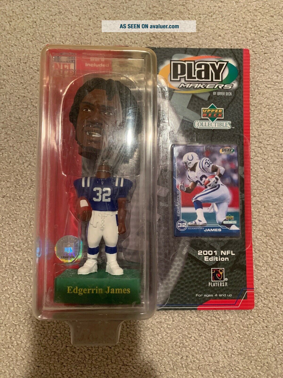 2001 Edgerrin James Upper Deck Playmakers Bobble Head NFL Edition ...