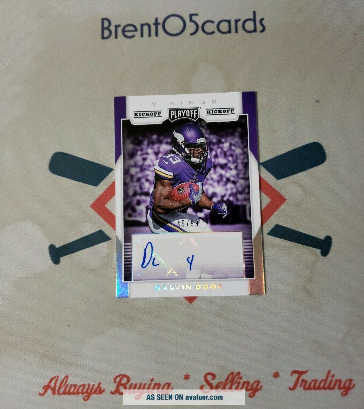 2017 Playoff Kickoff Dalvin Cook Rookie RC Autograph Auto /99 Minnesota ...