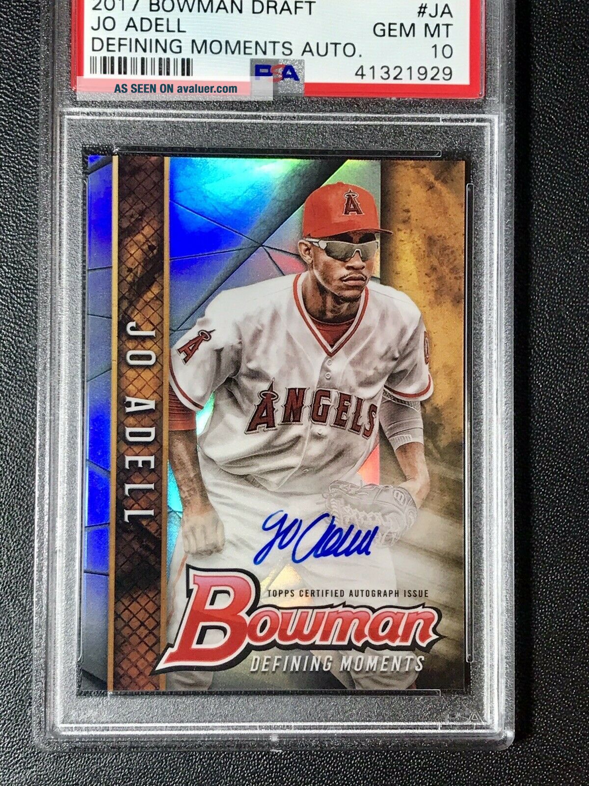 2017 Bowman Draft Jo Adell RC AUTO Chrome REFRACTOR /99 PSA 10 Gem ON ...