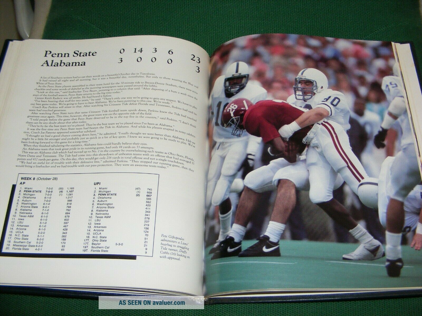 Penn State University 1986 Football National Championship Book UMI ...