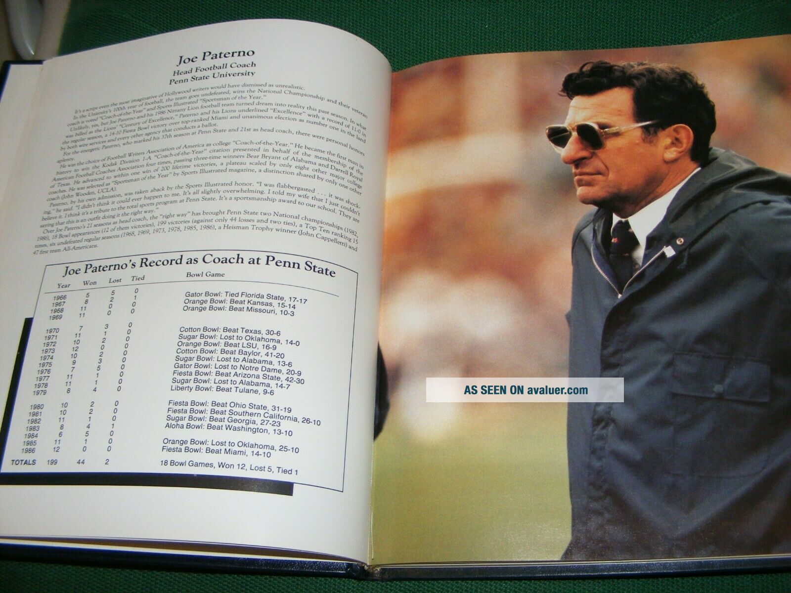 Penn State University 1986 Football National Championship Book UMI ...