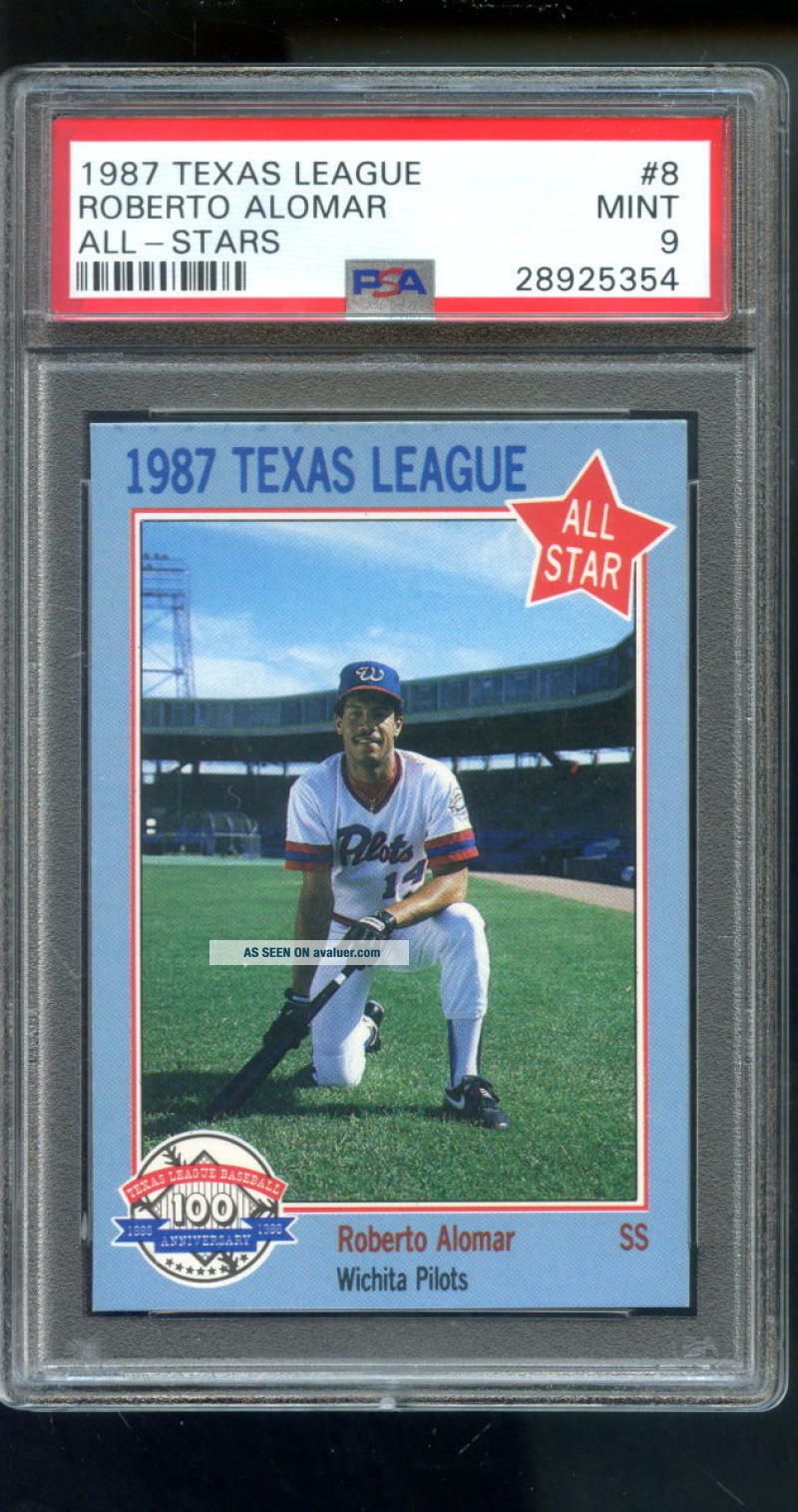 1987 Texas League Wichita Pilots 8 Roberto Alomar ROOKIE RC PSA 9 ...