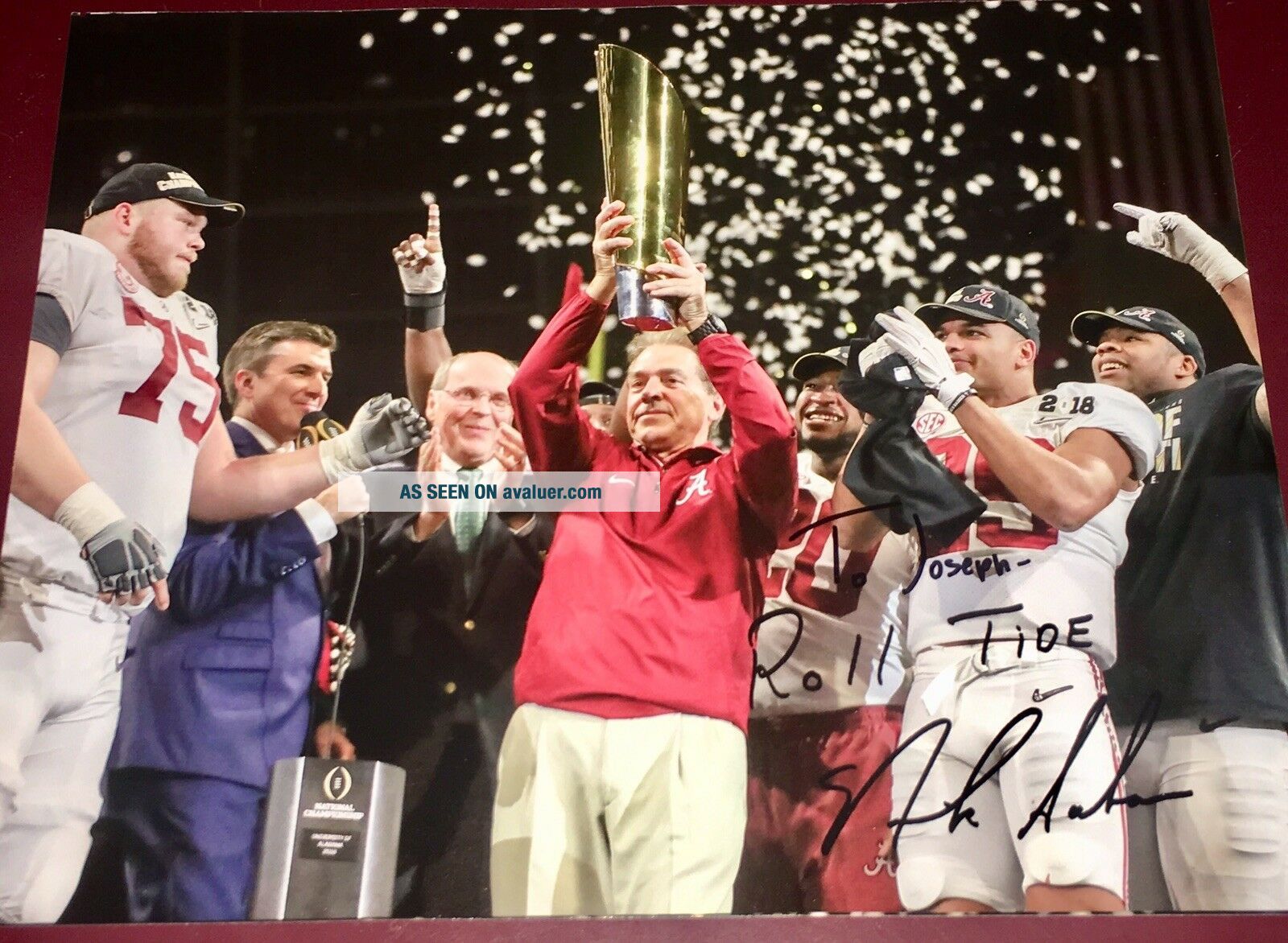 Nick Saban U. Of Alabama Crimson Tide Coach Football Autograph 8X10 ...