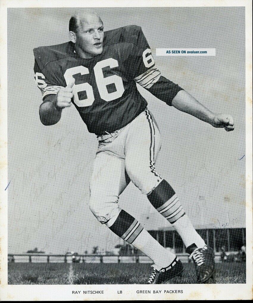 1980 RAY NITSCHKE Green Bay Packers Autograph Picture In Pencil ...