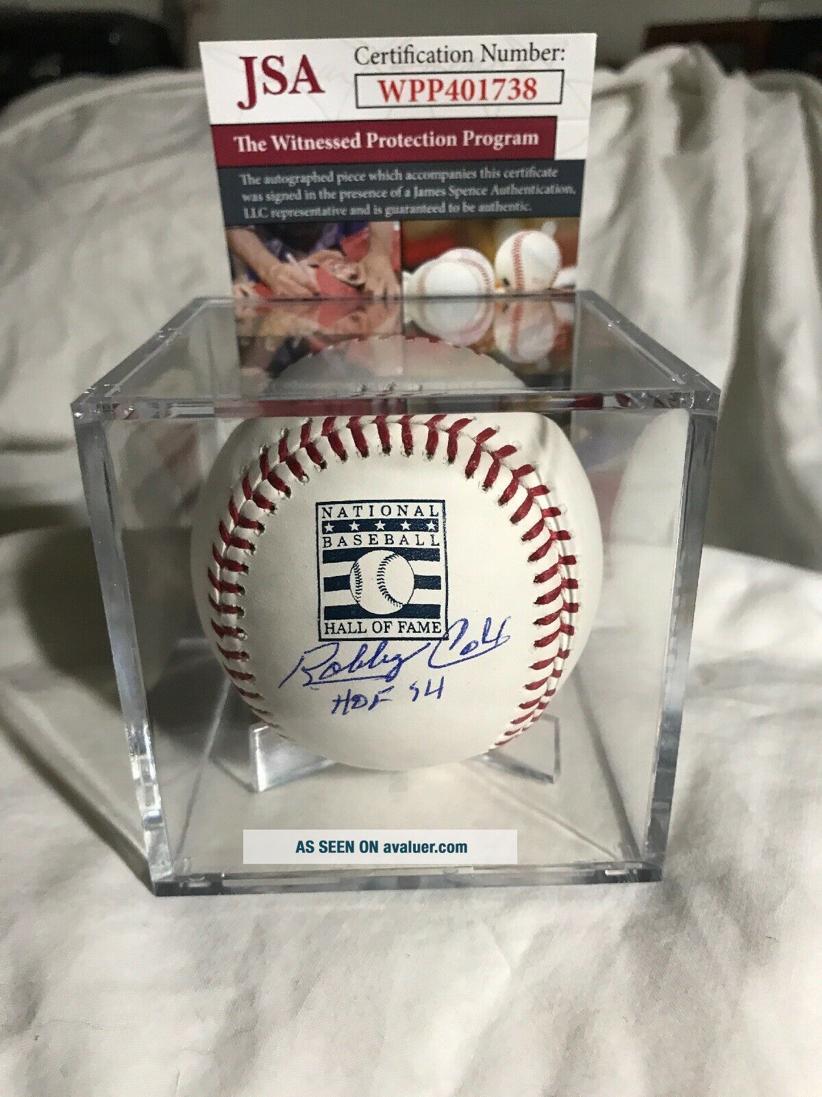 Bobby Cox Autographed Hall Of Fame Baseball W/inscrip “HOF ‘14” JSA ...