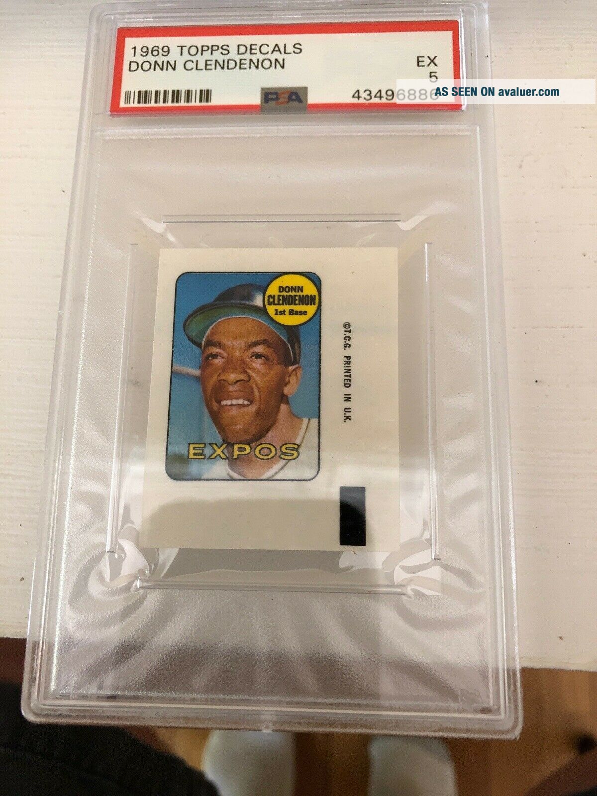1969 TOPPS DECALS DONN CLENDENON PSa Ex 5 | #6011713