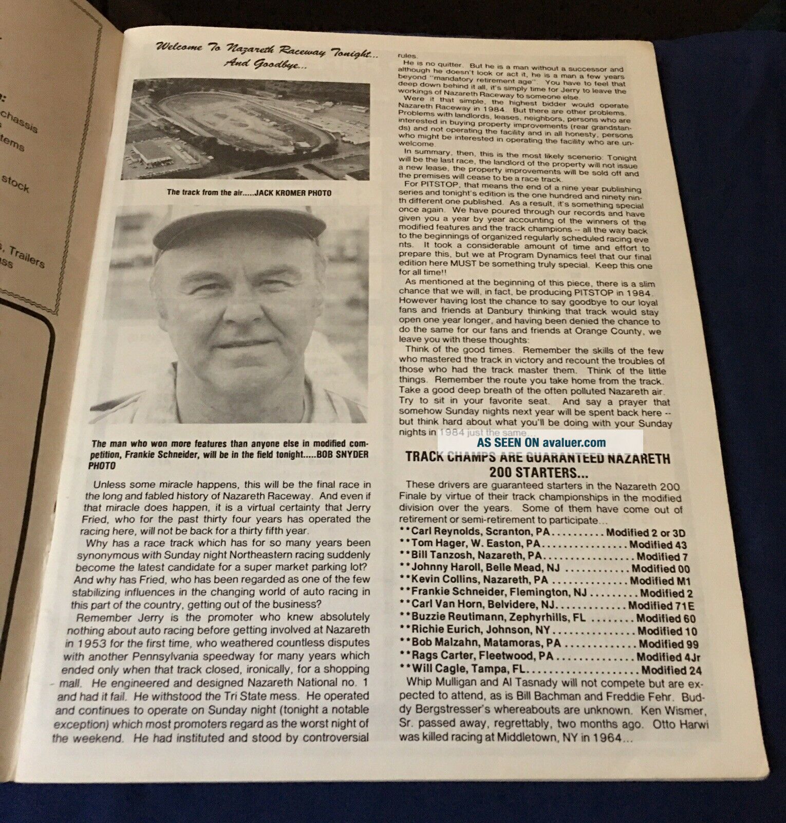 1983 Nazareth (PA) Raceway Final Program - Dirt Track Car Racing | #6129693