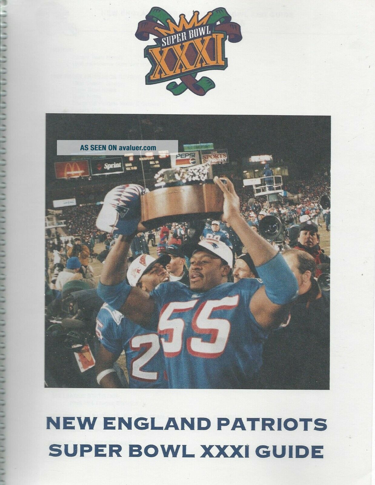 England Patriots Bowl XXXI Media Guide 1997 - National Football League ...