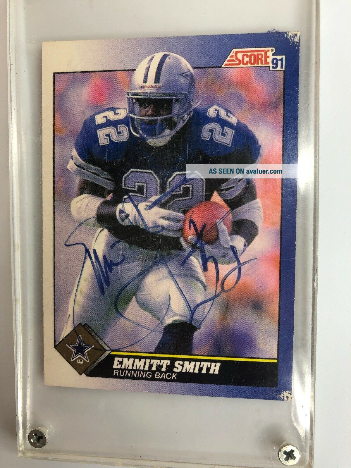 Emmitt Smith Autographed Football Card Dallas Cowboys | #6077424