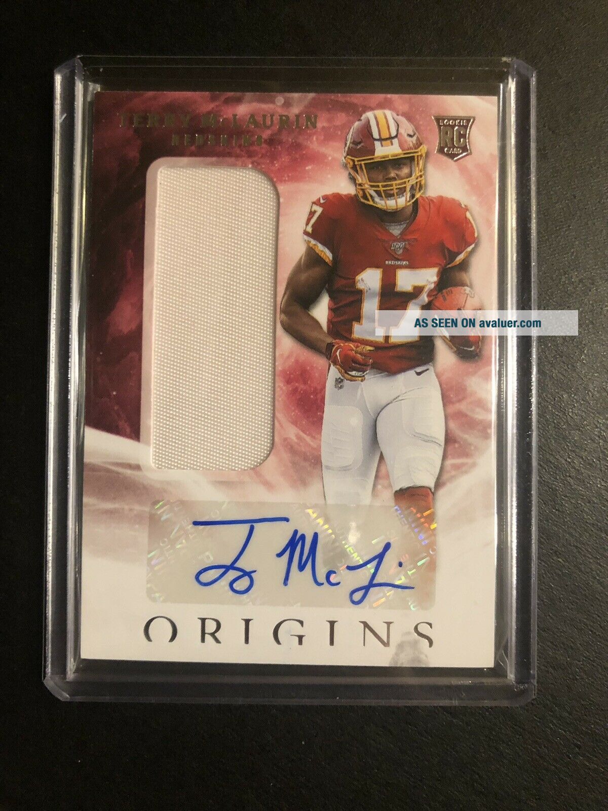 TERRY MCLAURIN ROOKIE PATCH AUTO JUMBO 2019 ORIGINS REDSKINS RPA RC ...