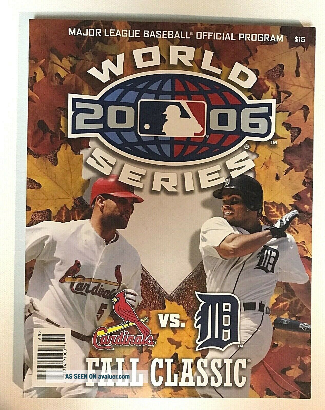 2006 World Series Official MLB Program - St. Louis Cardinals Vs ...