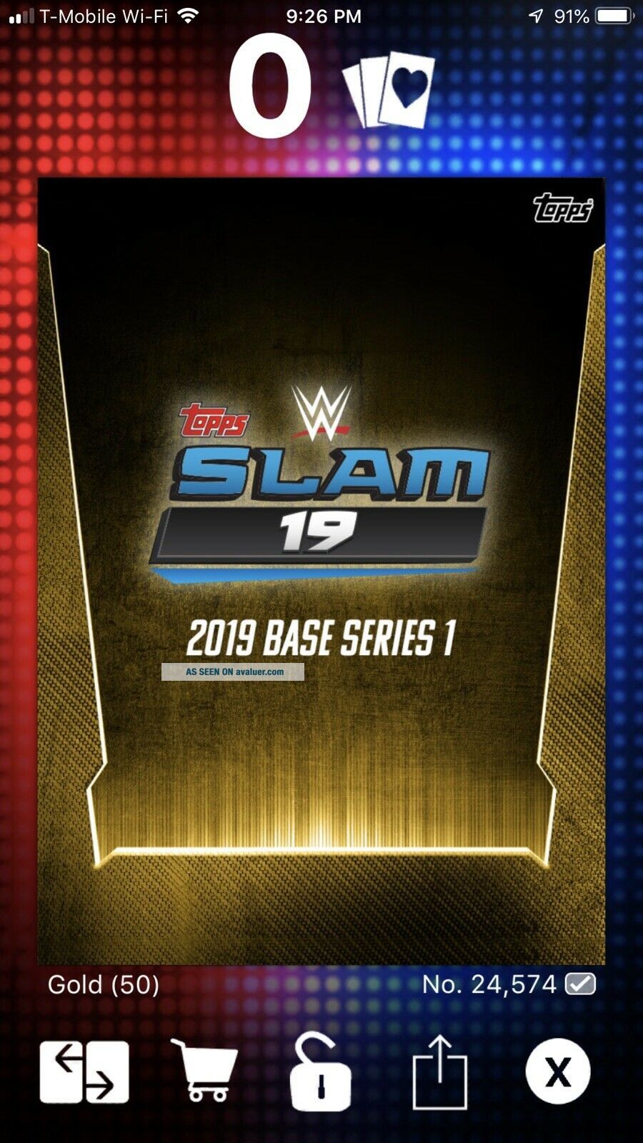 Topps WWE Slam 2019 Sasha Gold Rush Base Variant Card 50cc Digital ...
