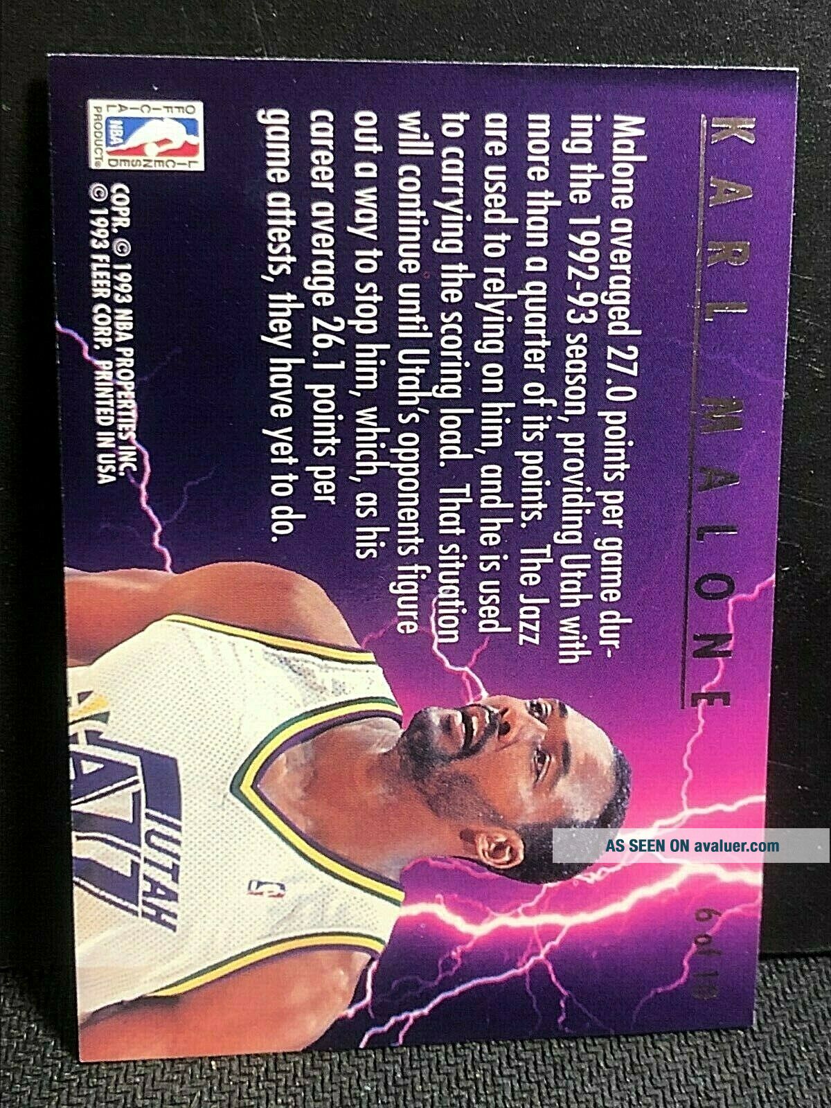 KARL MALONE 1993 - 94 Fleer Ultra SCORING KINGS Foil Card 6 PSA ...